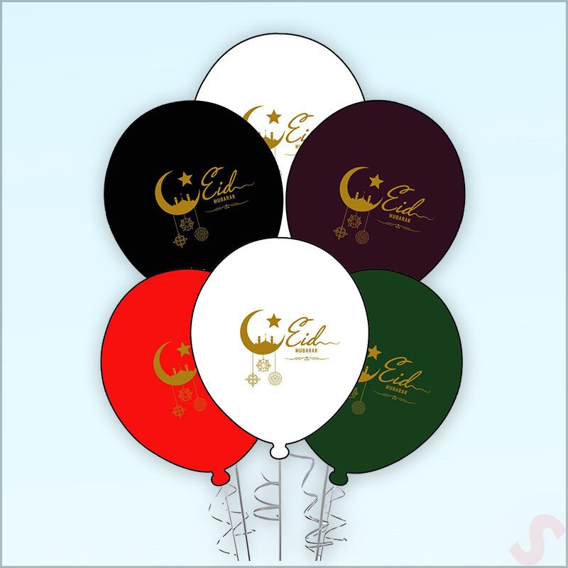 Eid Mubarak, 30cm Balon - 8 Adet I Uygun Fiyat ve Aynı Gün Kargo SüSLe'de!